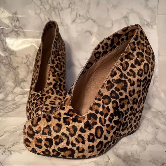 Matiko | Shoes | Matiko Jovanna Cheetah Pony Hair Wedge Platform Heel ...